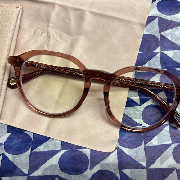 Chloe | Accessories | Chloe Eyeglasses In Transparent Brown Brand New ...